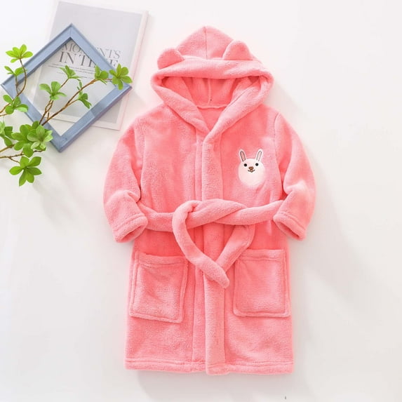 Boys Robe Pink Robe Long Sleeve Robe with Hood 18-24M Pajamas Boy ...
