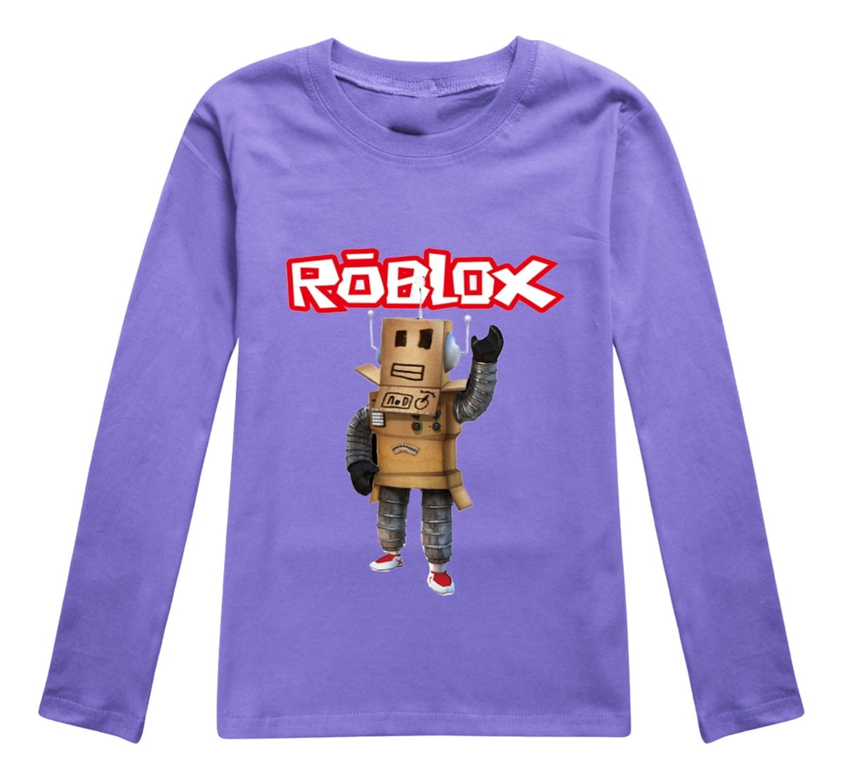 Boys Roblox Casual Outfit - Long Sleeve Kids Gaming Character Print T ...