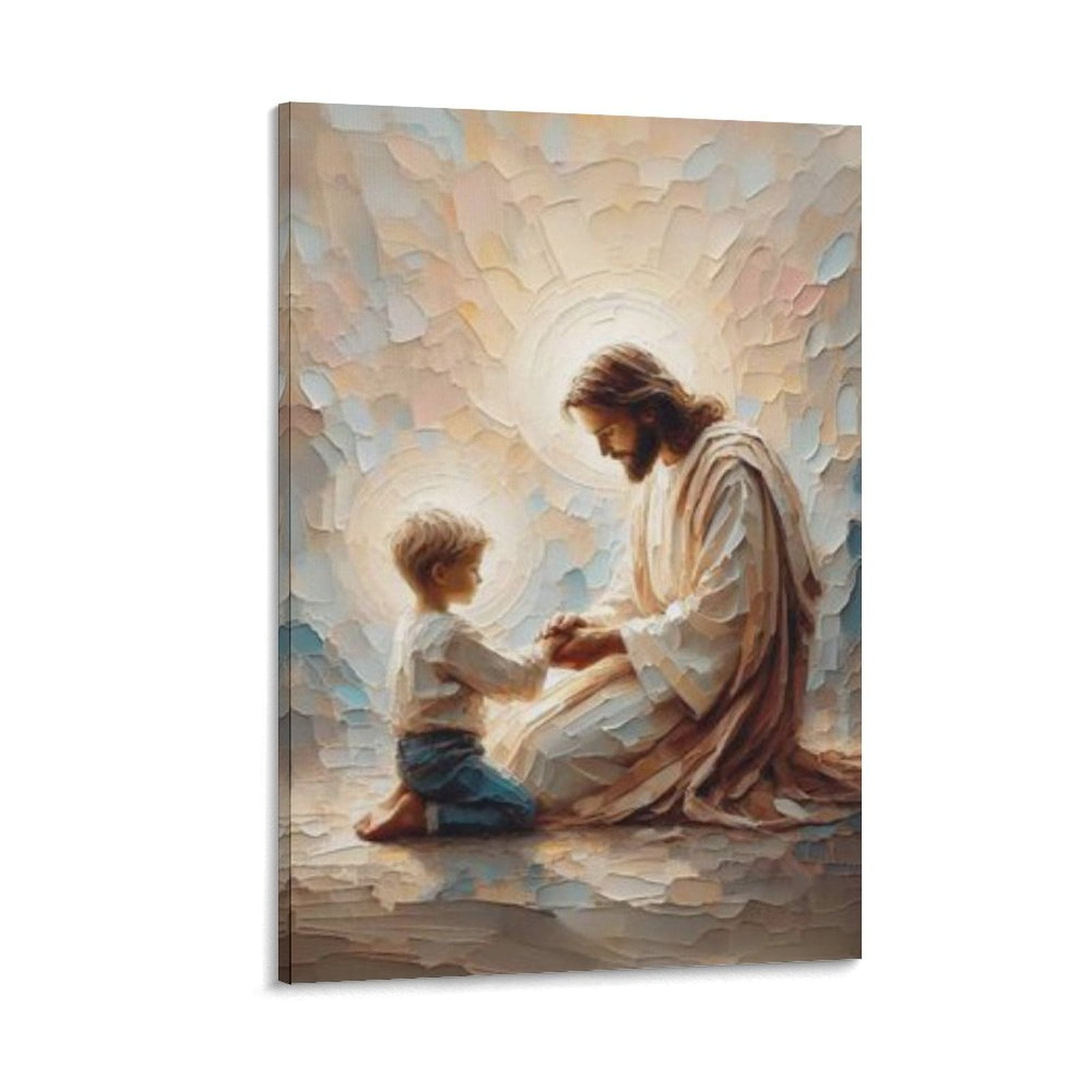Boys Room Wall Decor Art Jesus Praying with Boy Canvas Print Poster ...