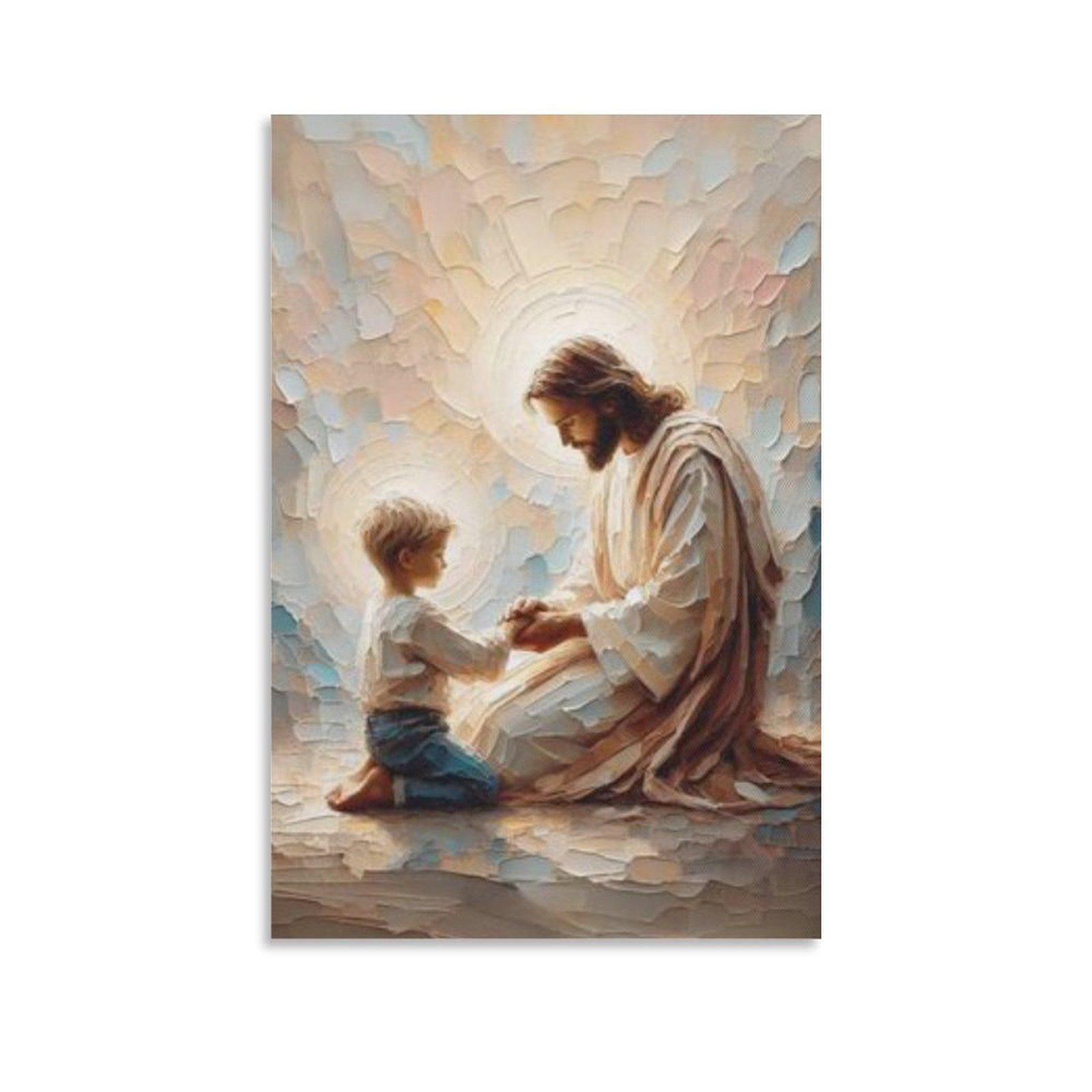 Boys Room Wall Decor Art Jesus Praying with Boy Canvas Print Poster ...