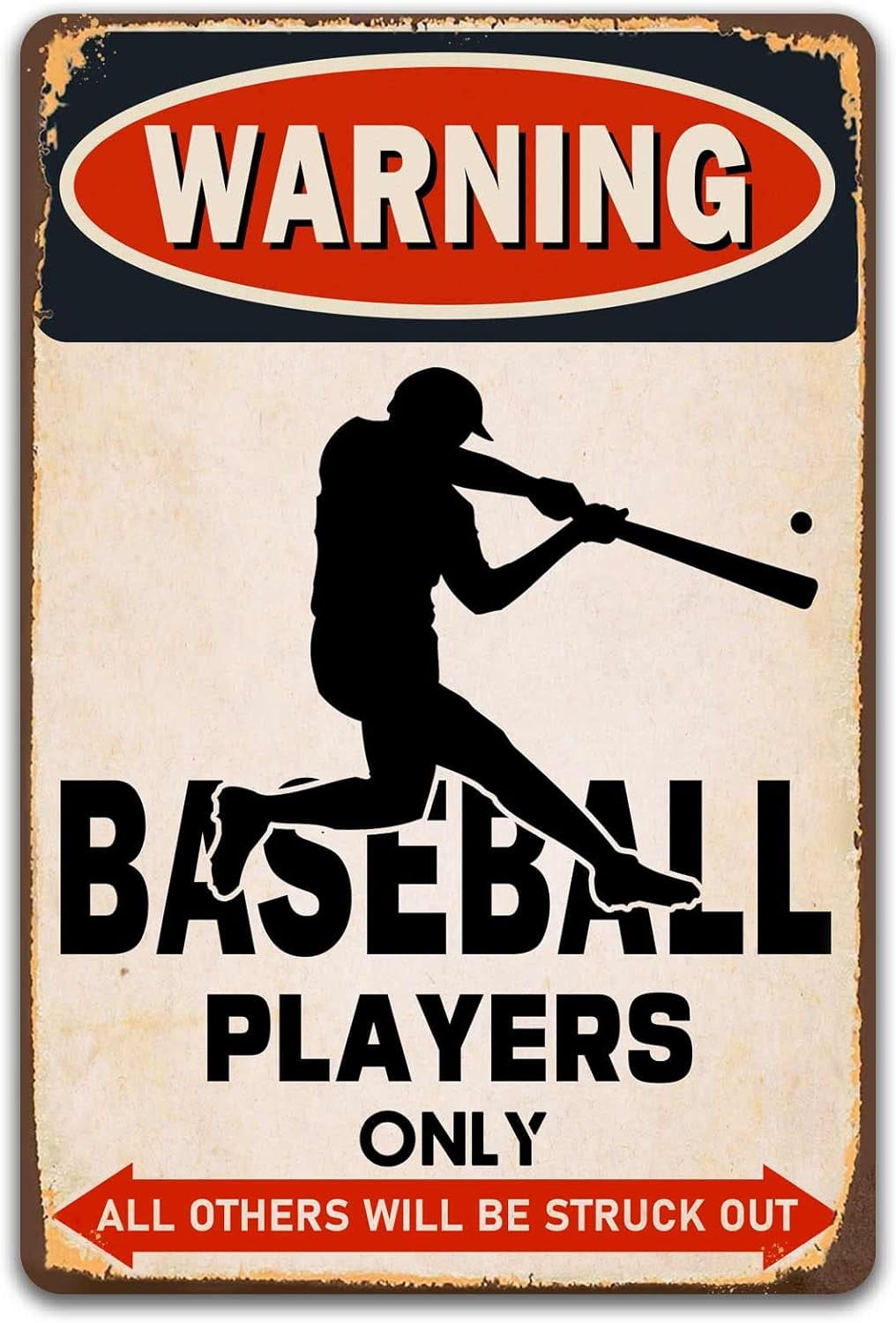 Boys Room Wall Decor Warning Baseball Players Only Sign Funny Baseball ...