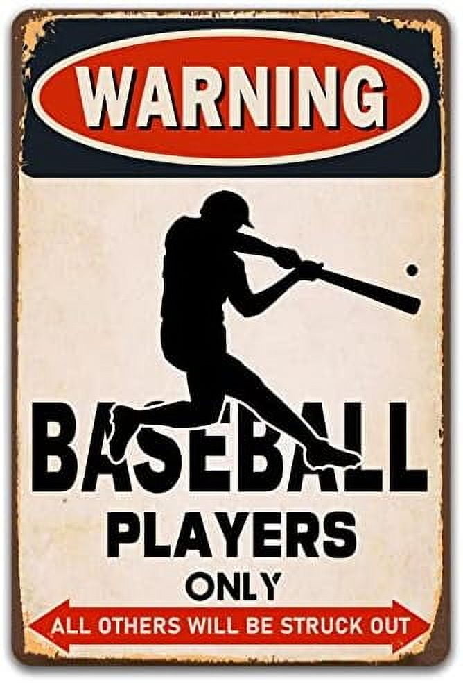 Boys Room Wall Decor Warning Baseball Players Only Sign Funny Baseball ...