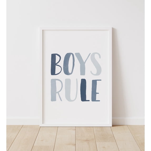 Boys Rule Poster Room Decor Ruleplayroom Poster, Stretched Size 12x18 ...