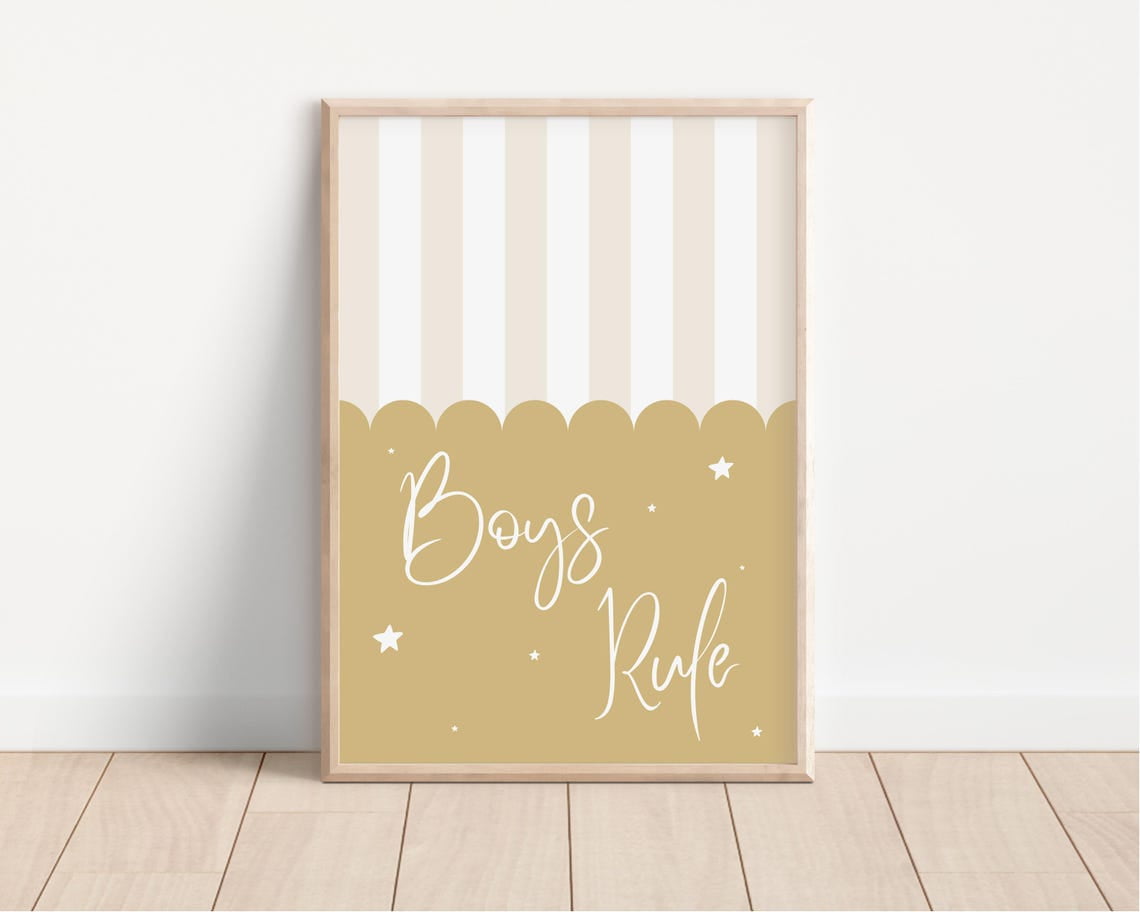 Boys Rule Print // Boy Nursery Decor, Nursery Print, Boys Room Print ...