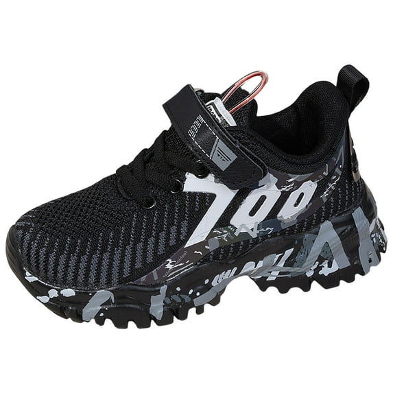 Boys Running Sneakers Fashion Color Block Pattern Knit Mesh Kids ...