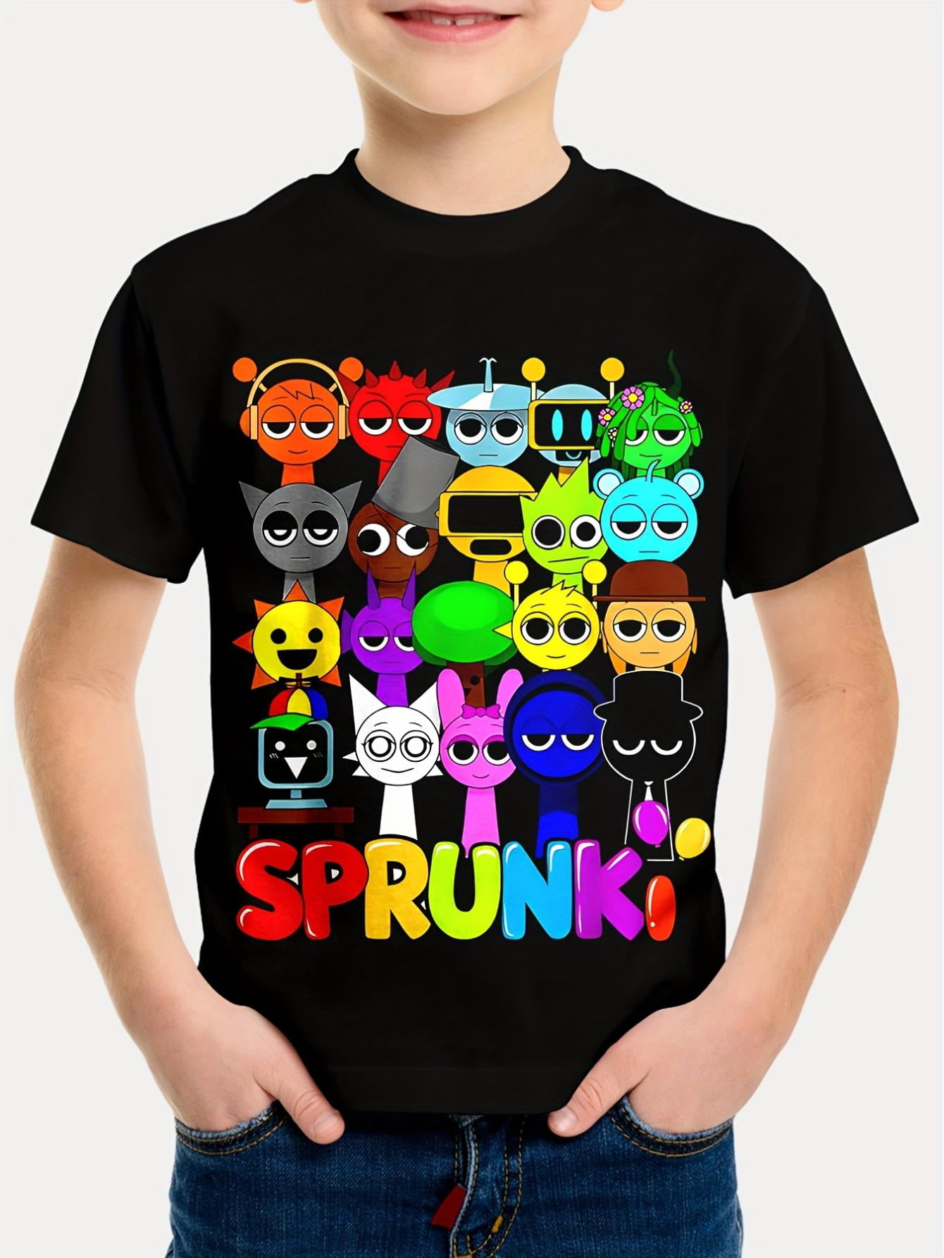 Boys' SPRUNKI Cartoon Character 3D Print T-Shirt, Quick Short Sleeve ...