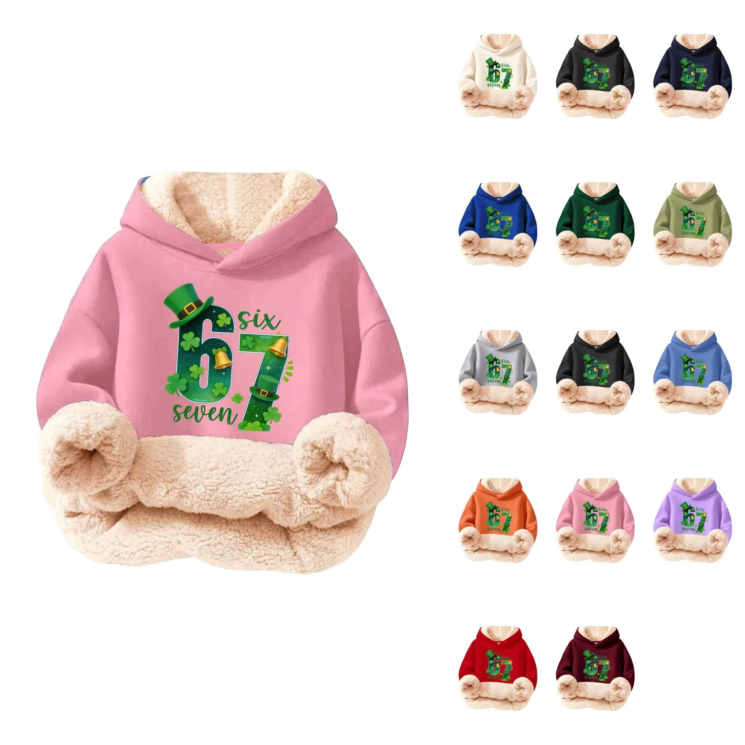 Boys' Saint Patrick's Day Printed Hoodie, Fleece-Lined Pullover ...