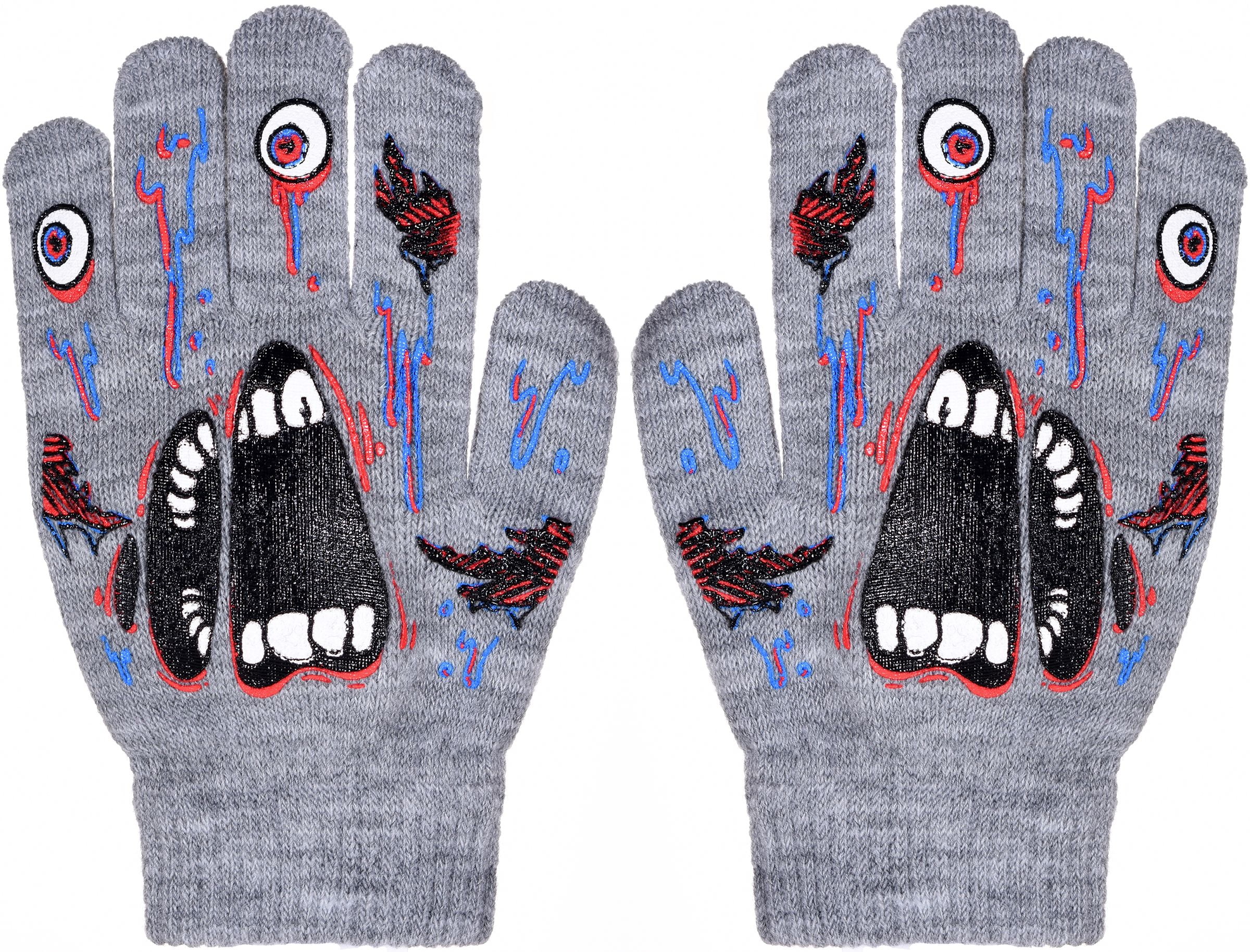 Boys Scary Skeleton & Monster Knit Glove Sets in 12 Creepy Styles and ...
