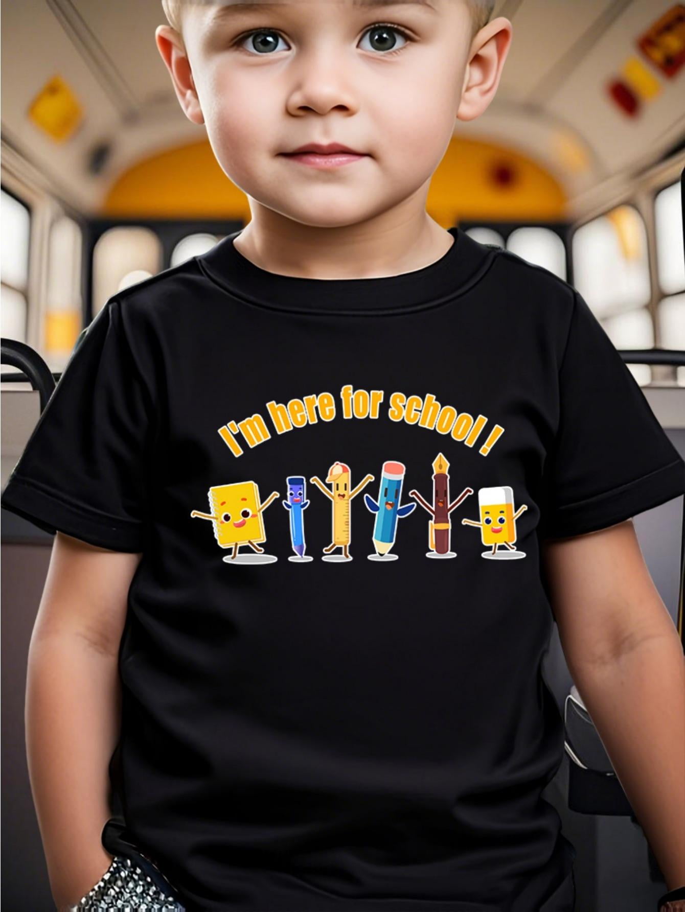 Boys' School Days T-Shirt - Funny Back to School Graphic Tee with "I'm ...