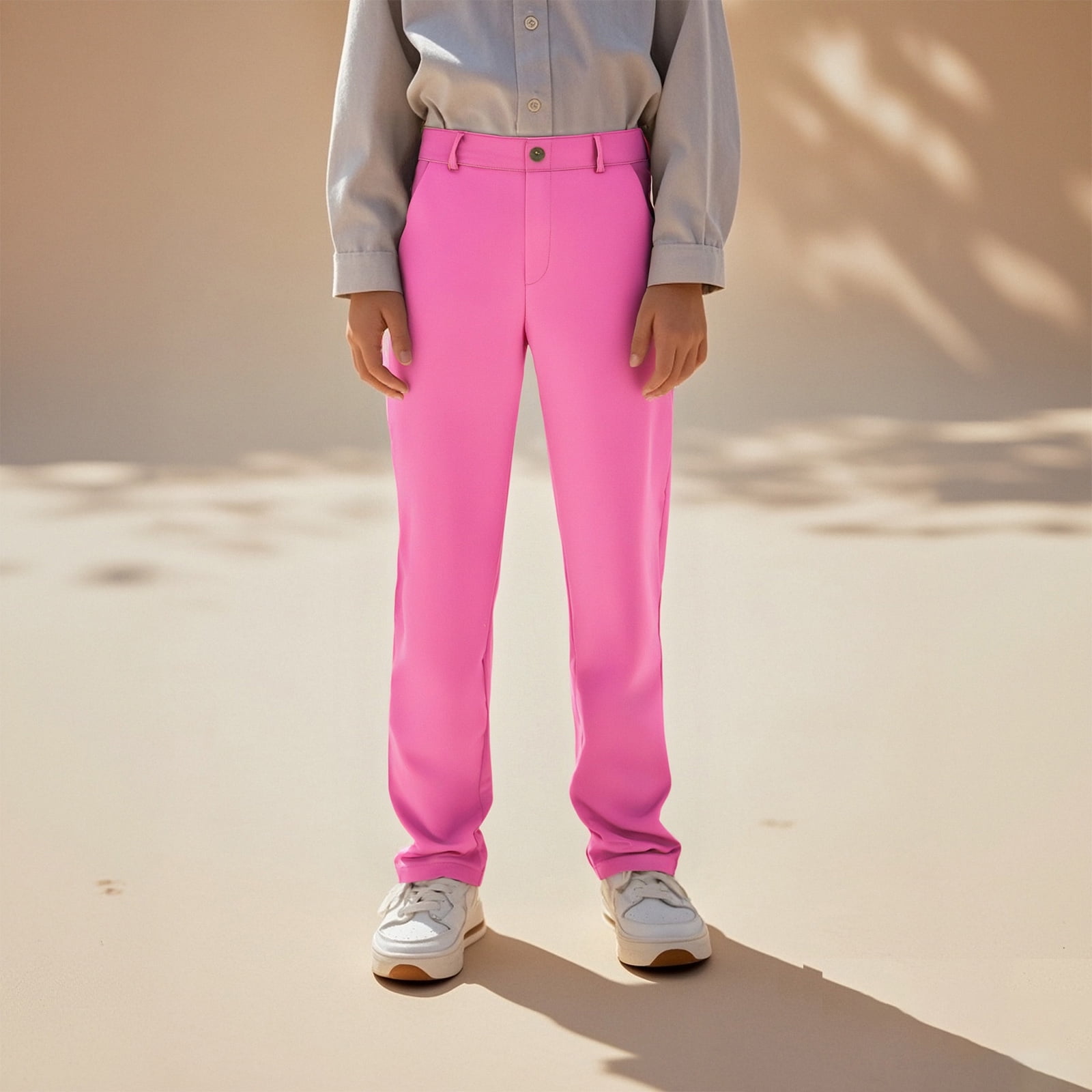 Boys School Uniform Pants Pull On Chino Pants with Pockets Straight ...