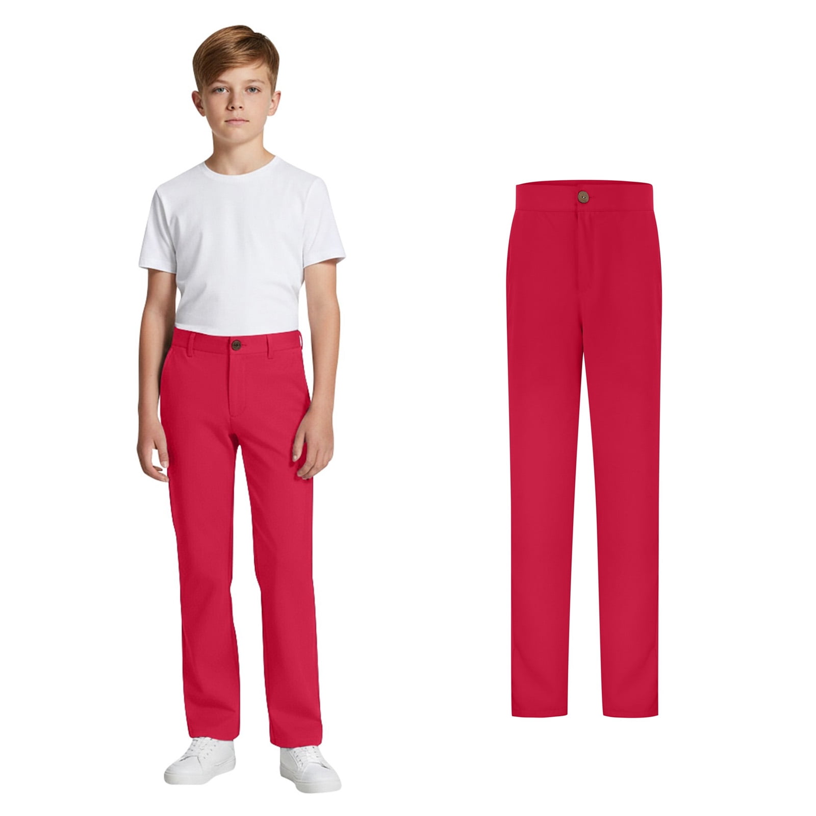 Boys School Uniform Pants Pull On Chino Pants with Pockets Straight ...