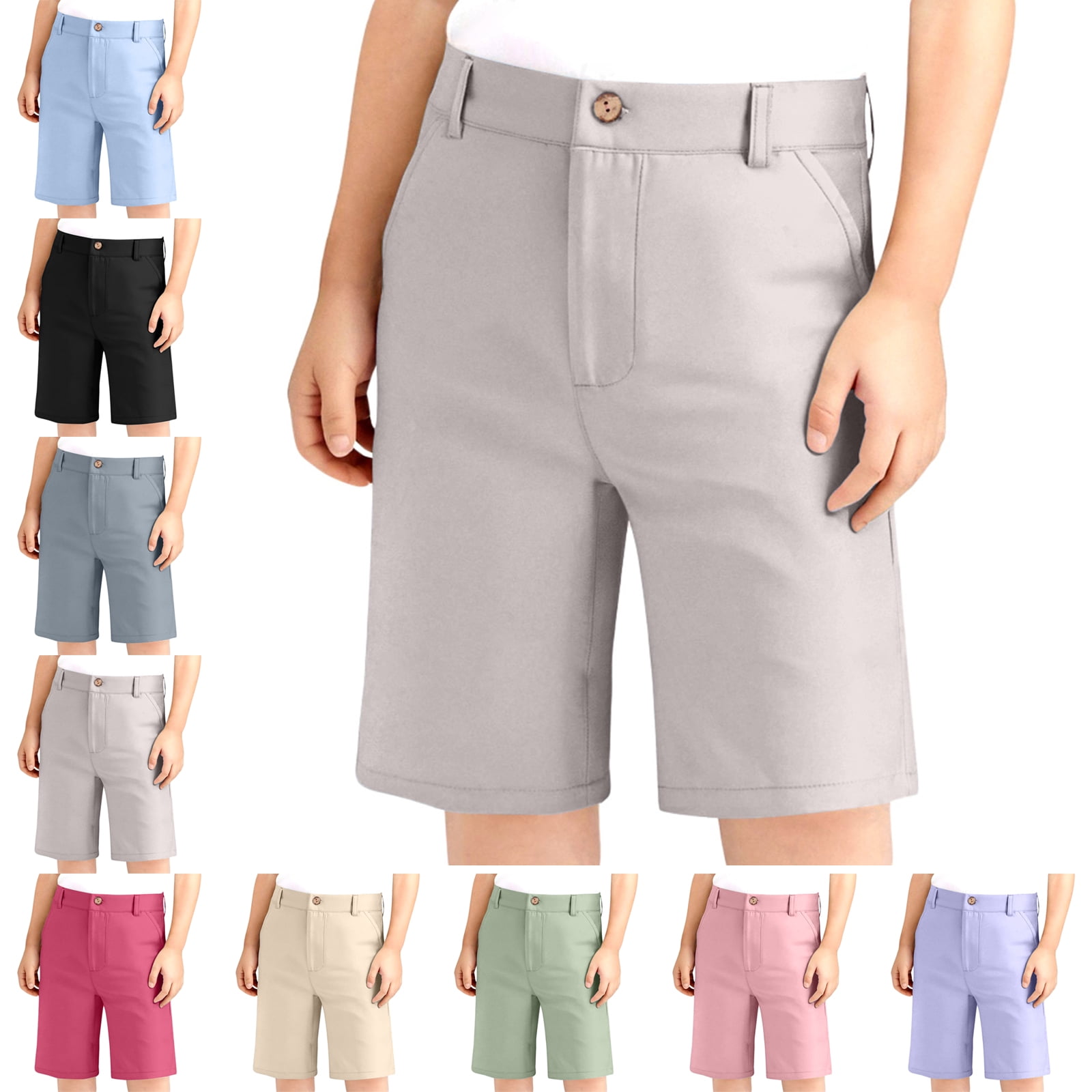 Boys School Uniform Pull-on Shorts with Elastic Waist Back To School ...