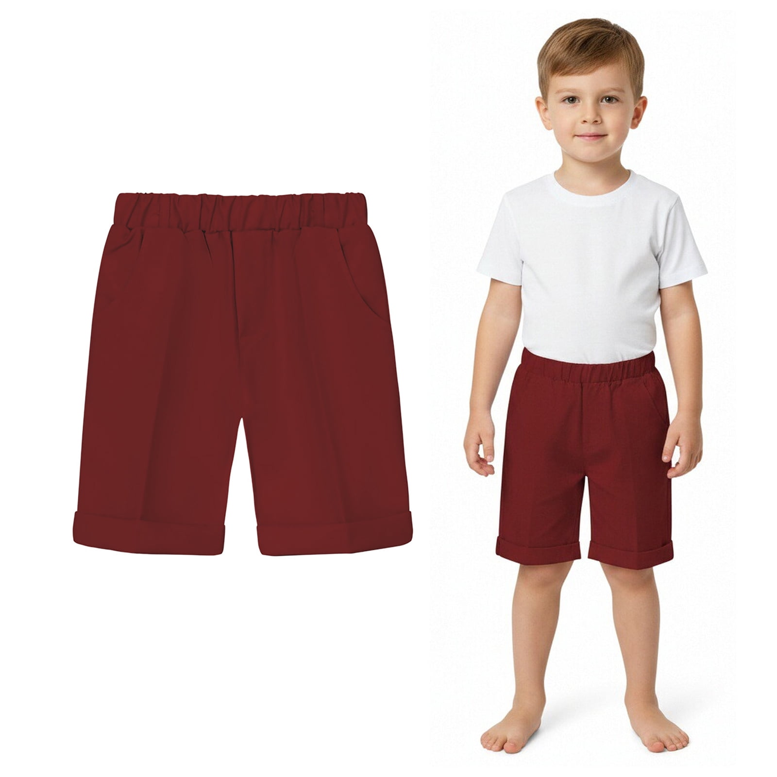 Boys School Uniform Shorts Pleated Front Stretch Performance Short Red ...