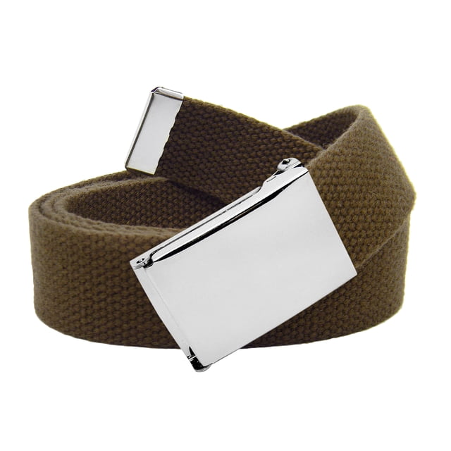 Boys School Uniform Silver Flip Top Military Belt Buckle with Canvas ...