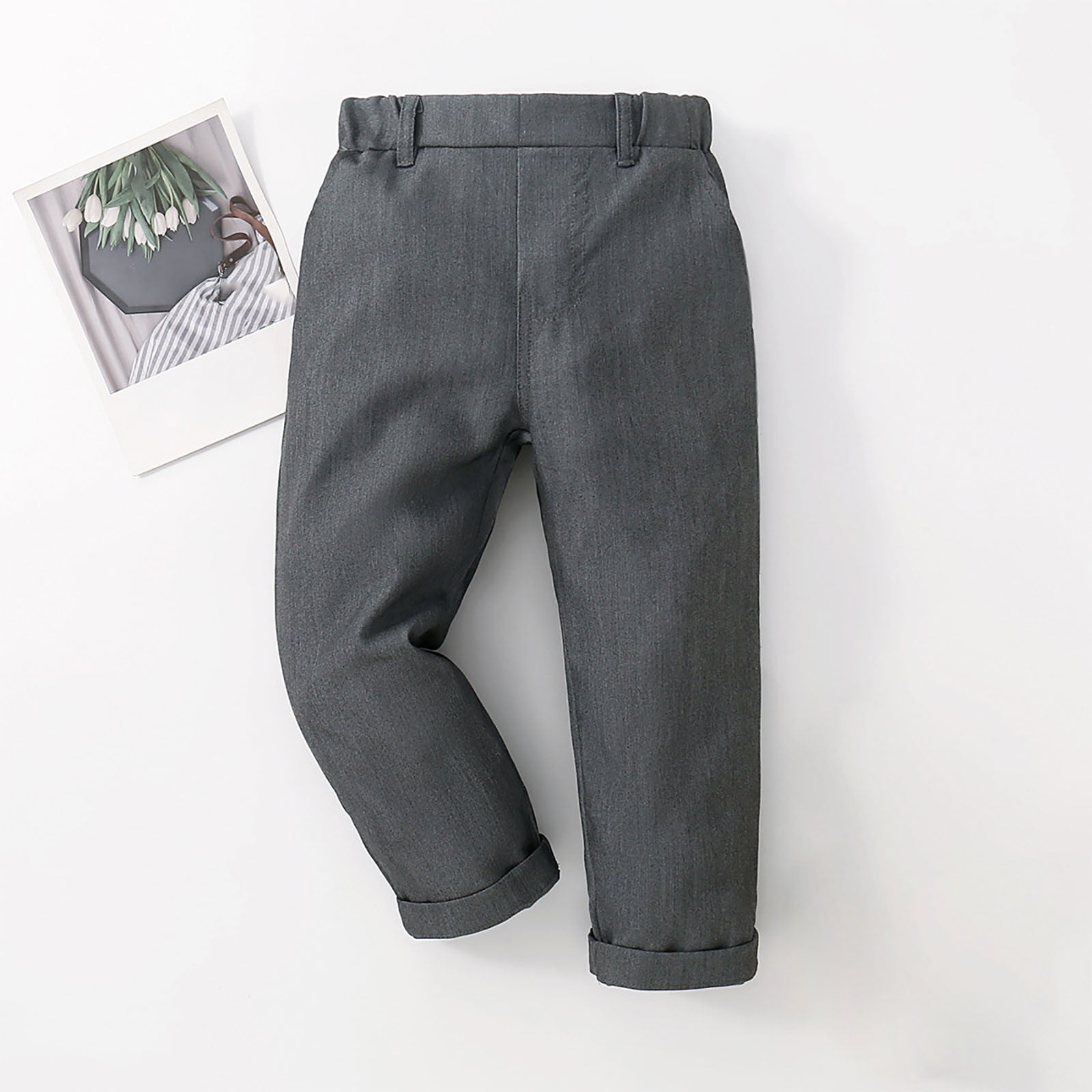 Boys School Uniform Twill Khaki Pants, Flat Front & Elasticized ...