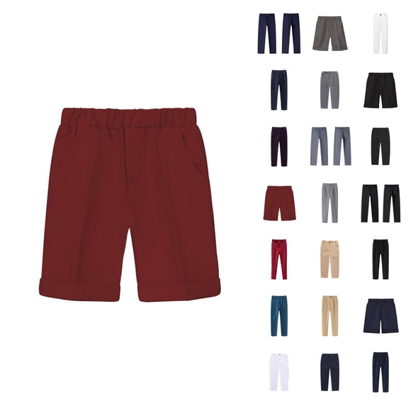 Boys School Uniformss Flat Front Performance Stretch Short Chino Shorts ...