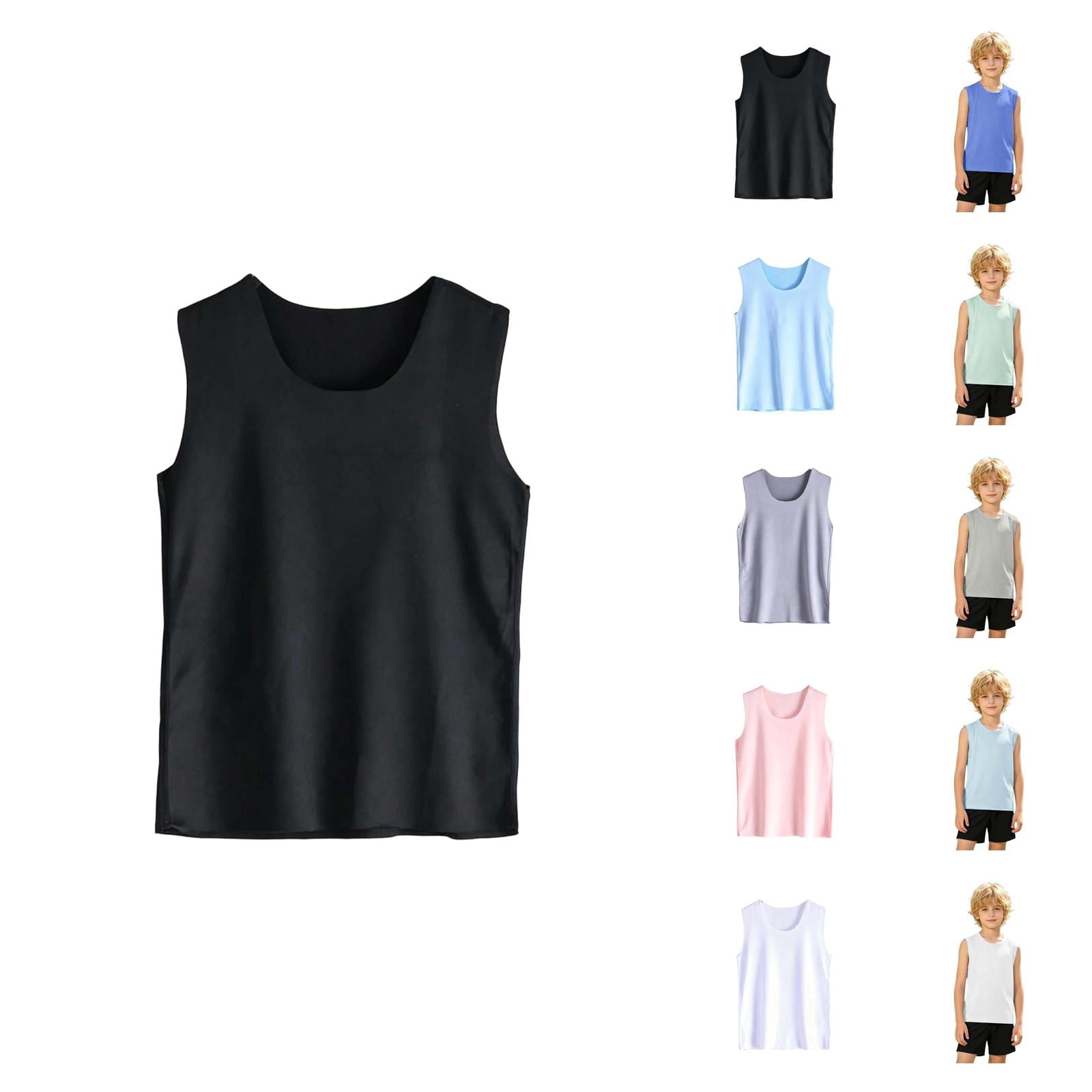 Boys Seamless Solid Tank Top Summer Sleeveless Undershirt Toddler Kids ...