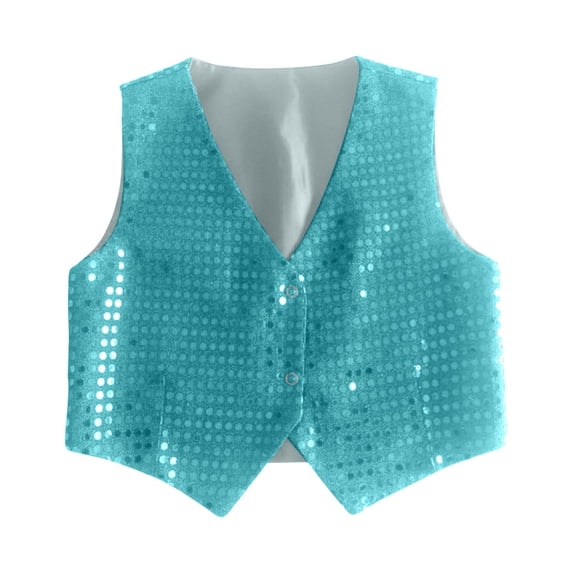 Boys Sequin Performance Vest Sparkling Glitter Design Stage Hop Jazz ...