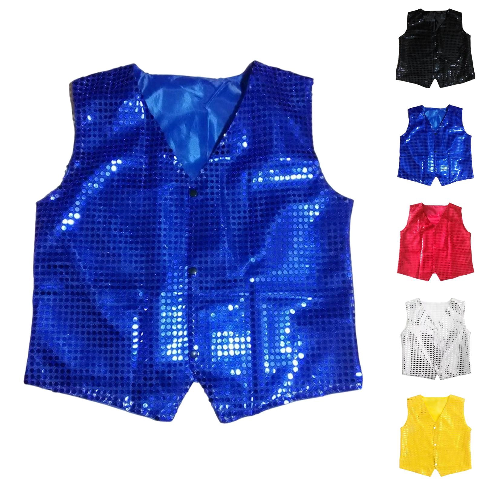 Boys Sequin Vest Performance Wear, Modern Dance Recital for Stage Show ...