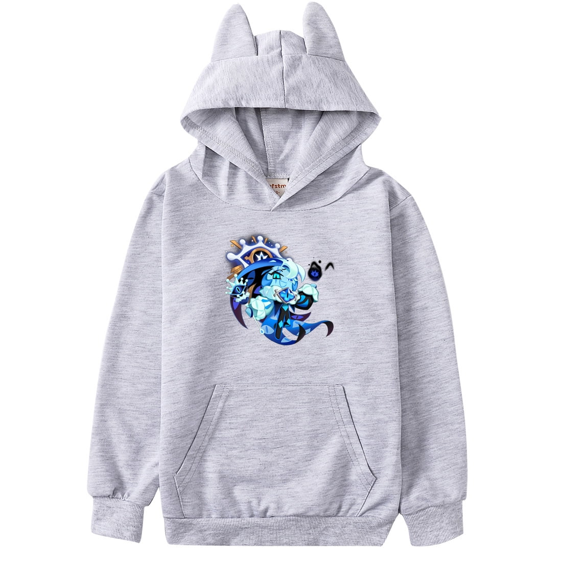 Boys Shadow Milk Cookie Cat's Ear Shaped Hoodie Kids Shadow Milk Cookie ...