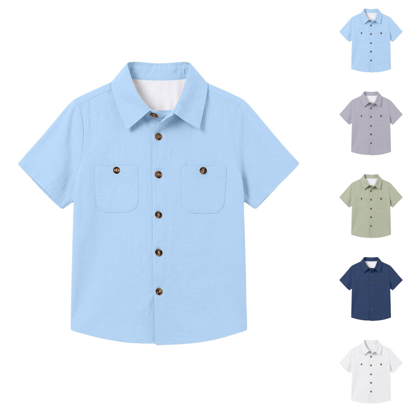 Boys Shirt Long Sleeve Casual Shirts for Kids Classic Design Daily Wear ...