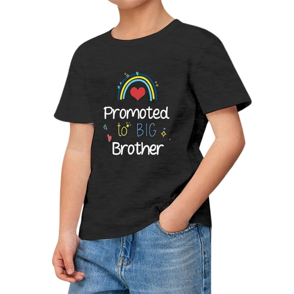 Boys Shirt Size 1-2Y Youth Graphic Letter Print Short Sleeve Crew Neck ...