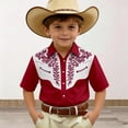 Boys Shirt Size 7-8Y Kids Print Short Sleeve Polo Shirt Denim Western ...