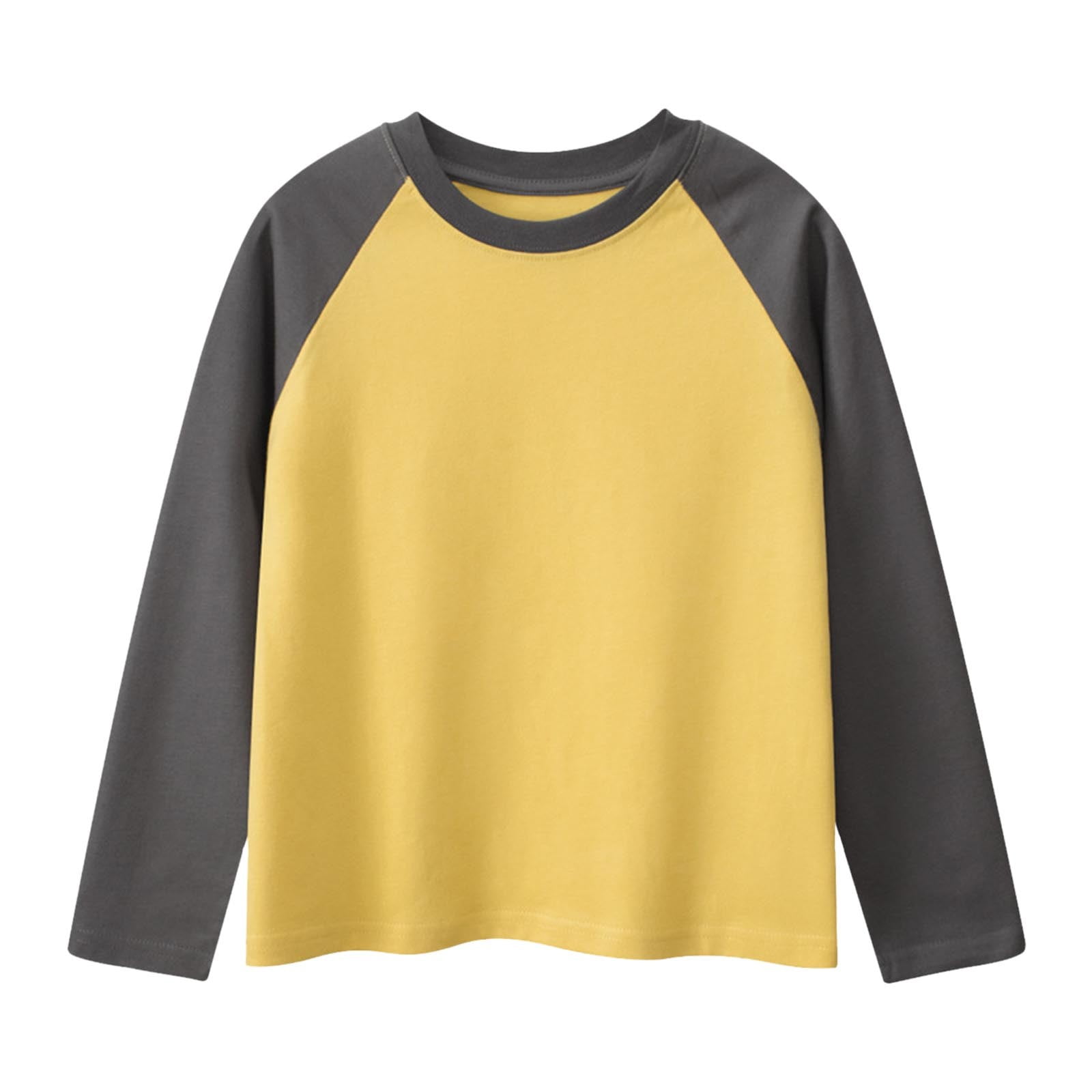 Boys Shirts - Kids Long Sleeve Tee Round Neck Solid Color Shirt Soft ...