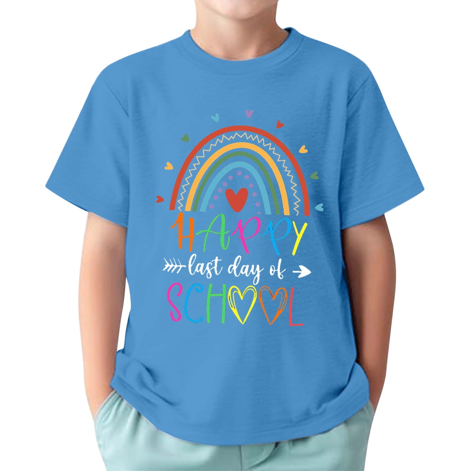 Boys Shirts Kids Short Sleeve Tshirts Of School For Happy Funny End Of ...