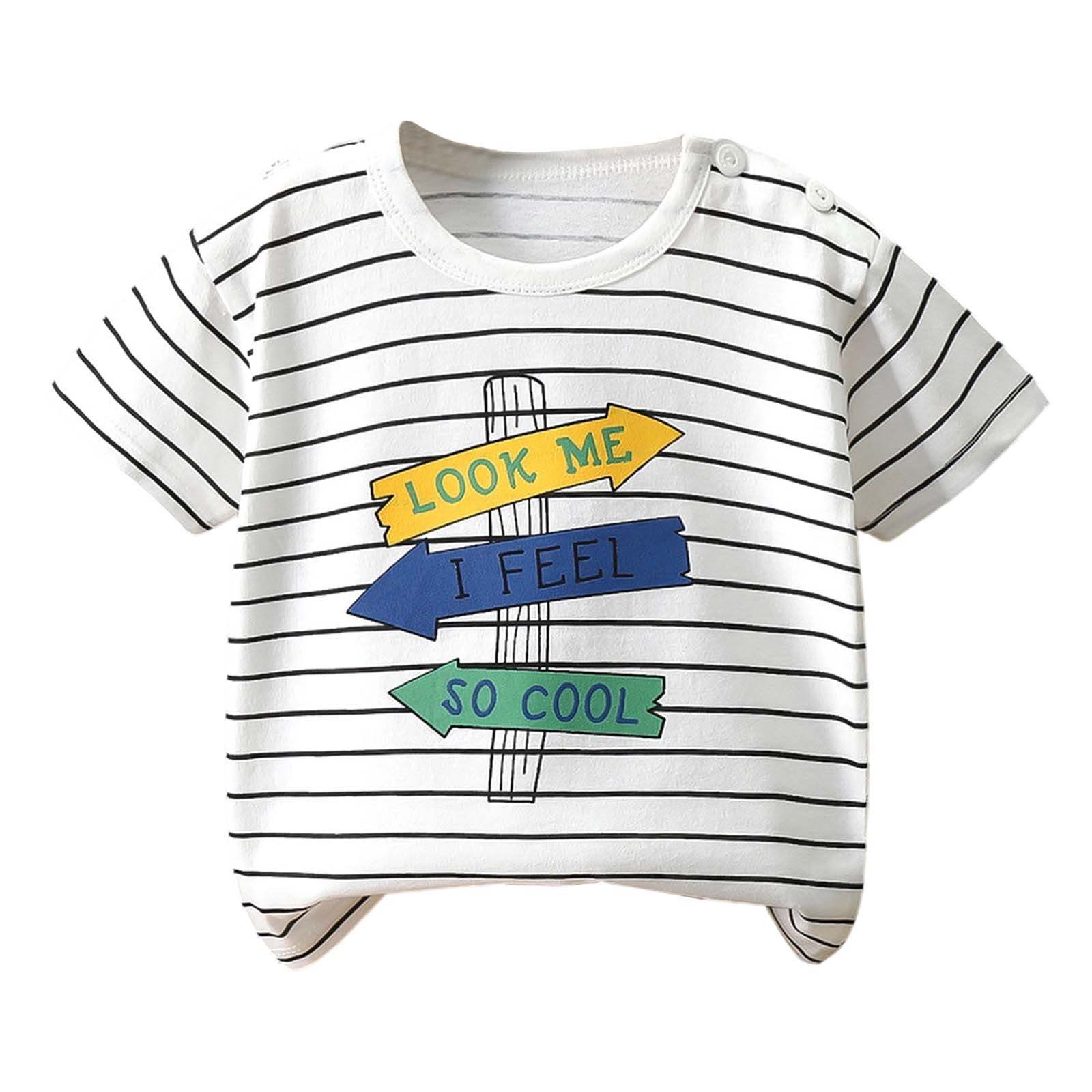 Boys Shirts Kids Short Sleeve Tshirts Round Neck Comfortable For ...