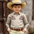 Boys Shirts Long Sleeve Lapel Collar Western Cowboy Print Button Down ...