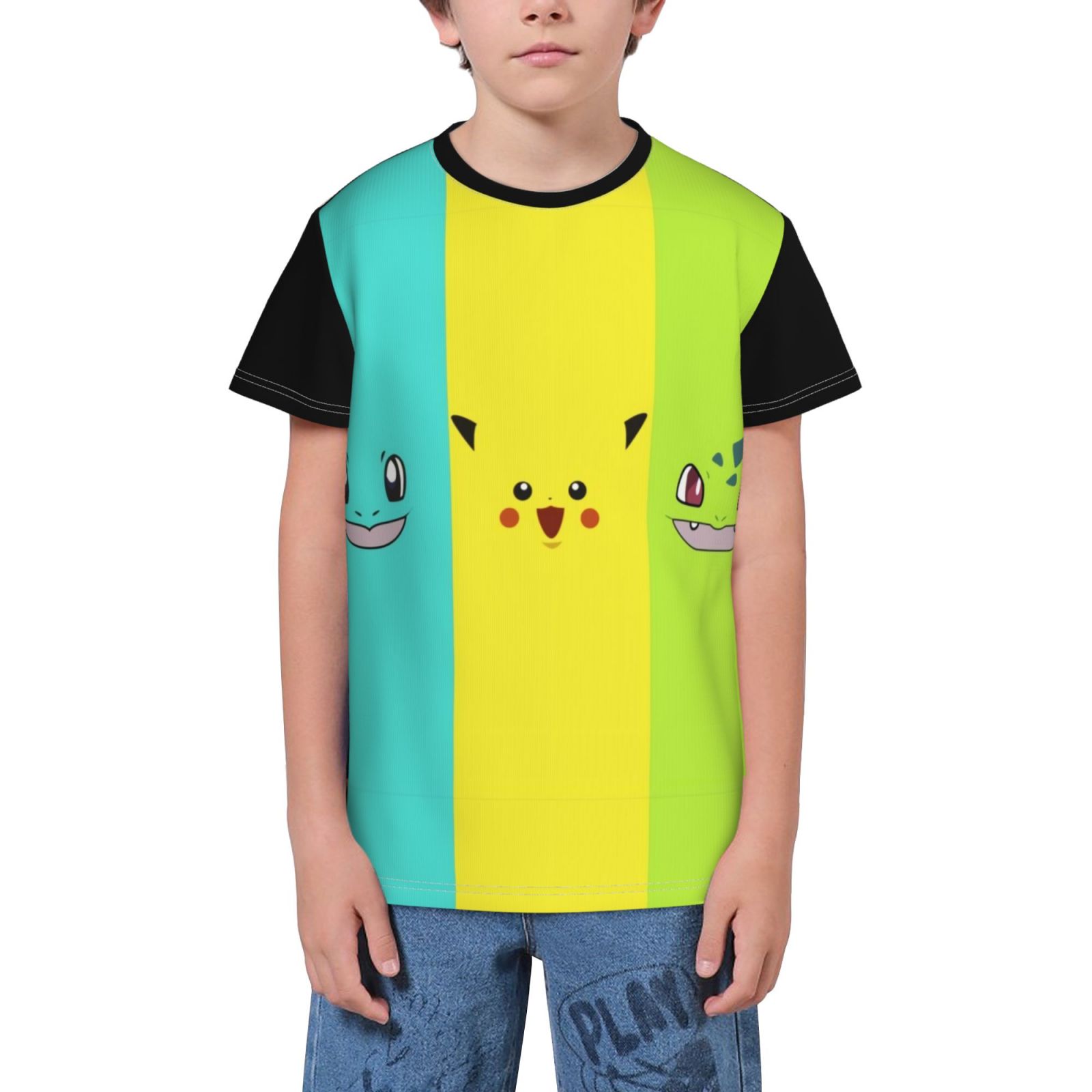 Boys Shirts,Pokemon-Rainbow Eevee Charmander Squirtle Bulbasaur T ...