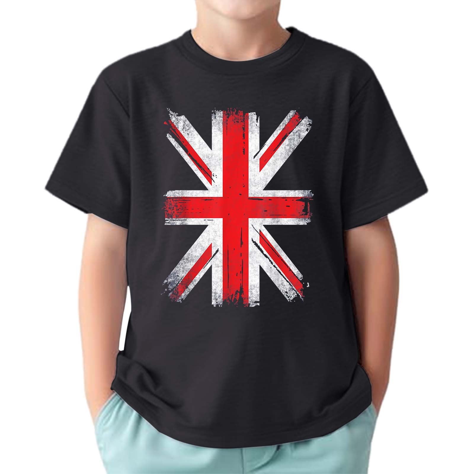 Boys Shirts Retro British Flag Beautiful British Flag Printed T Shirts ...