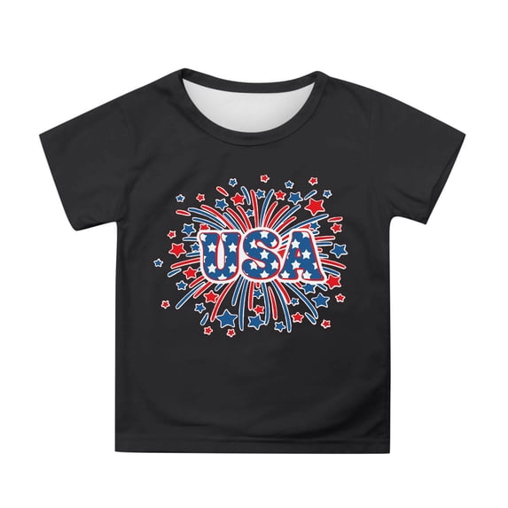 Boys Shirts Size 14-16 Round Neck Letter Graphic Printed Back To School ...