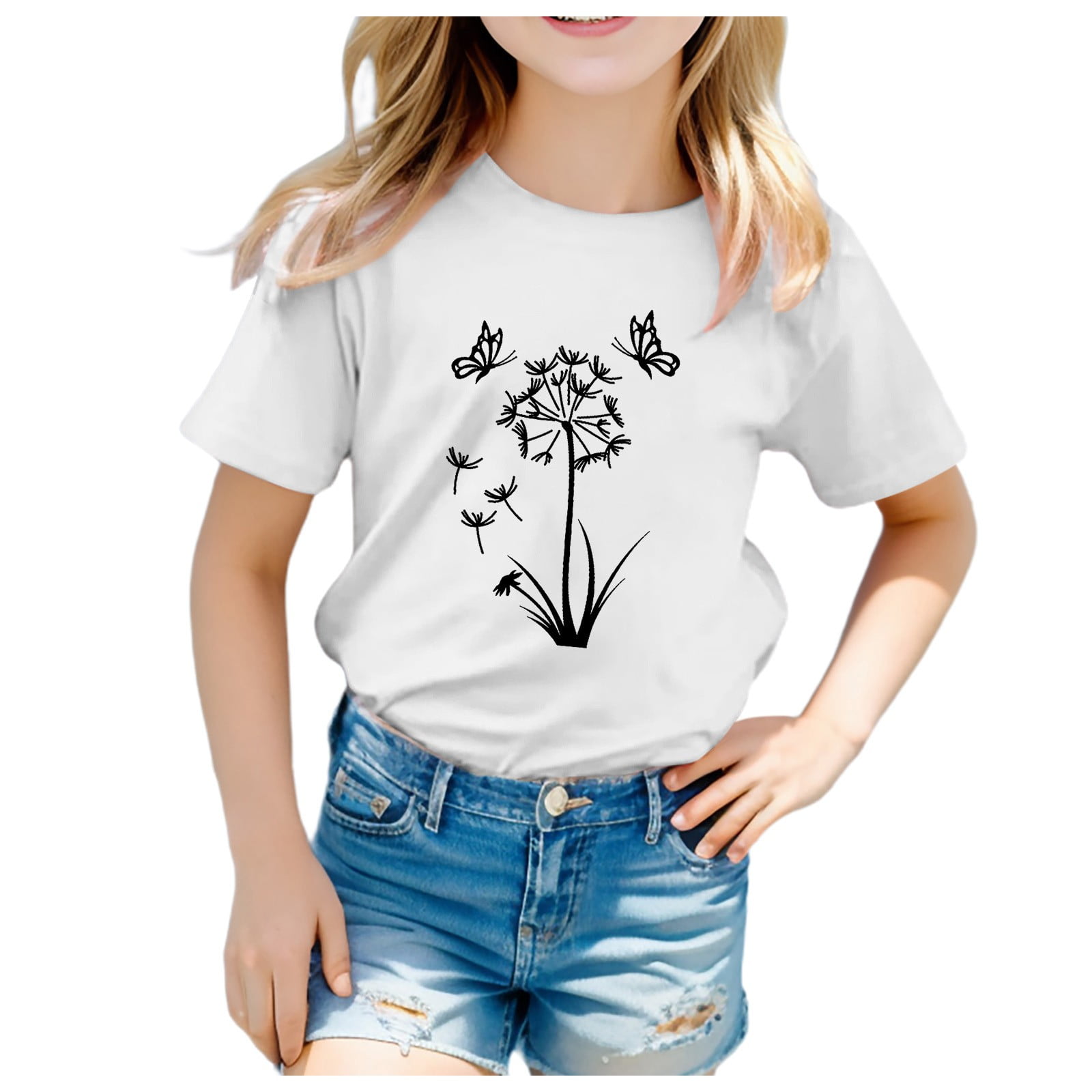 Boys Shirts Size 7-8 Crew Neck Letter Print Back To School Short Sleeve ...
