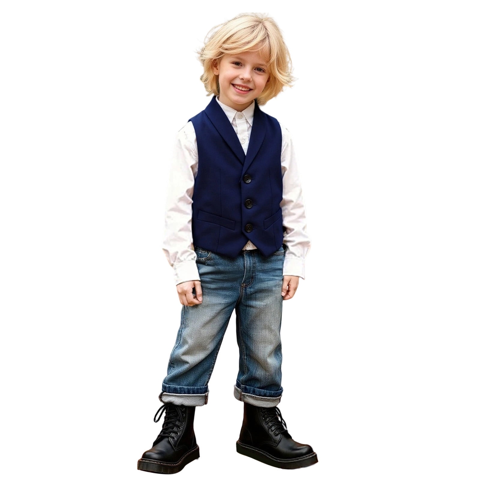 Boys Shirts Solid Color Comfortable Breathable Lightweight V Neck Vest ...
