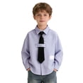 Boys Shirts T Shirt Classic Long Sleeve Dress Tie formal Casual School ...