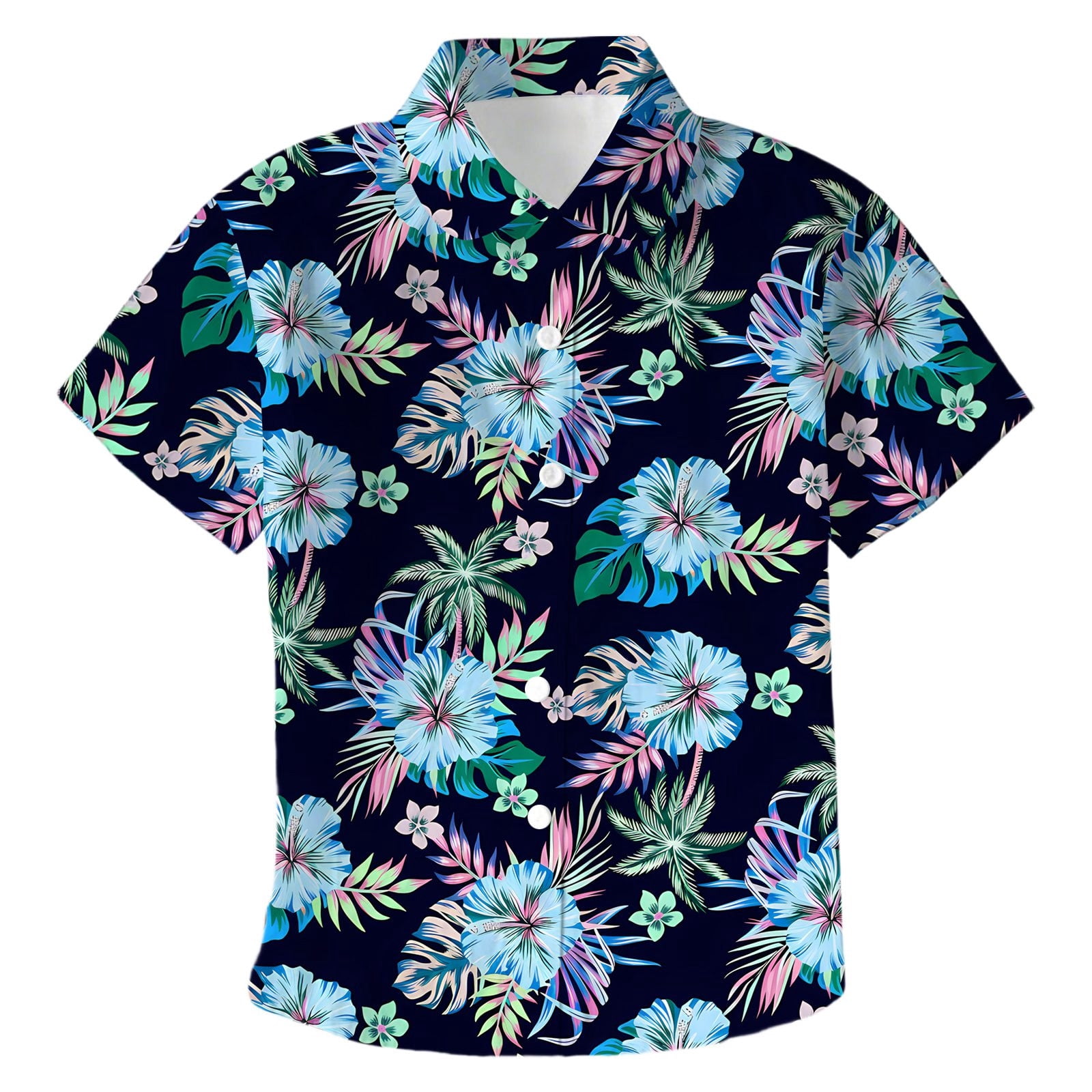 Boys Shirts T Shirt Print Short Sleeve Casual Button Down Style ...