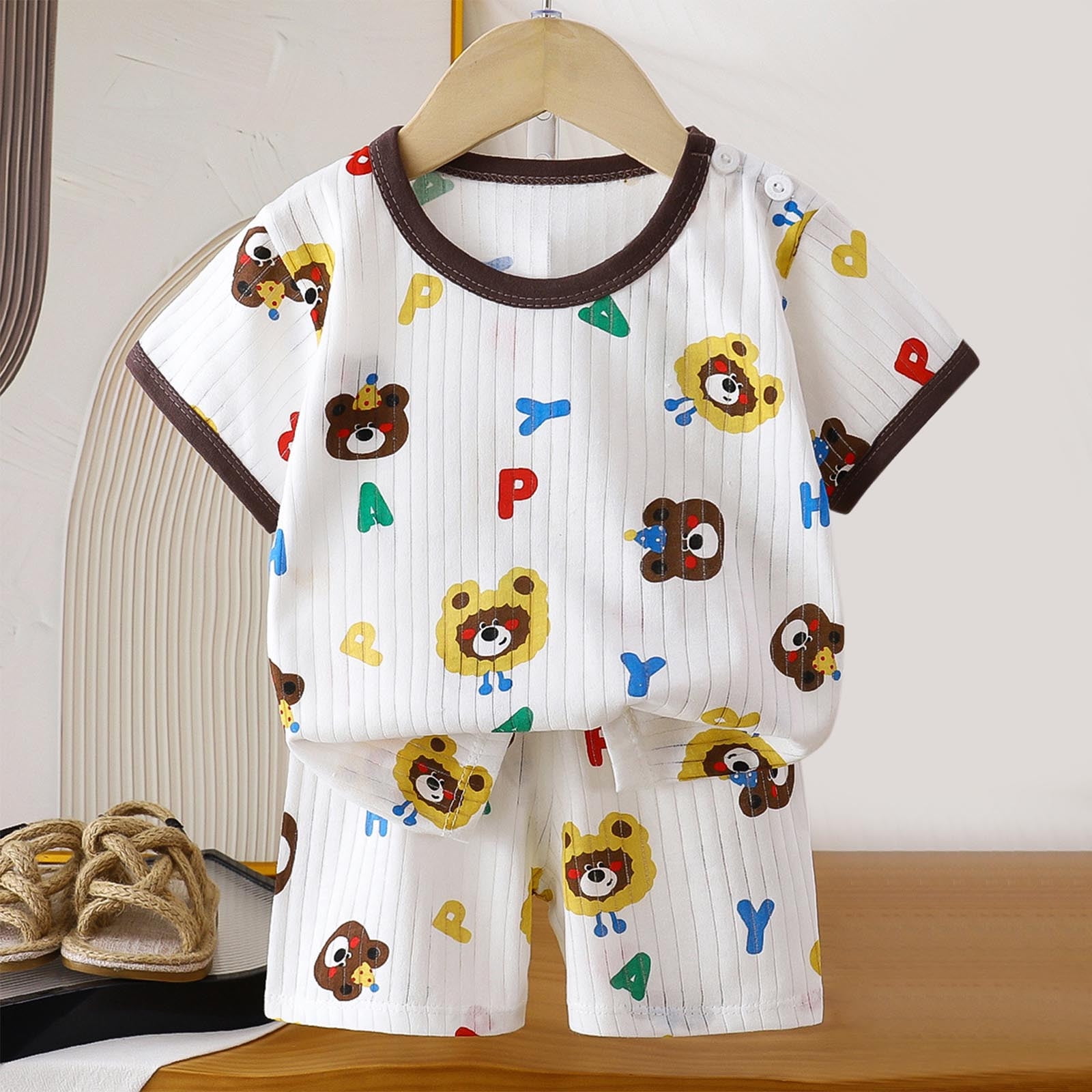 Boys Short Pyjamas Sets Print Pjs Toddler Kids Sleepwear Cotton Short ...