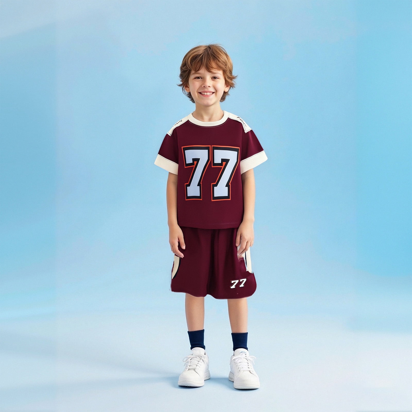 Boys Short Sets Two Piece Short Sleeve Shirt Short Sets Shirt Girls Athletic Shirts Kids T ...