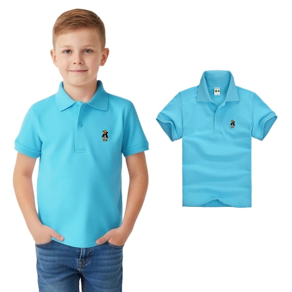 Boys Short Sleeve Classic Loose Tunic Top Soft Blouse Solid T Shirt Tee ...