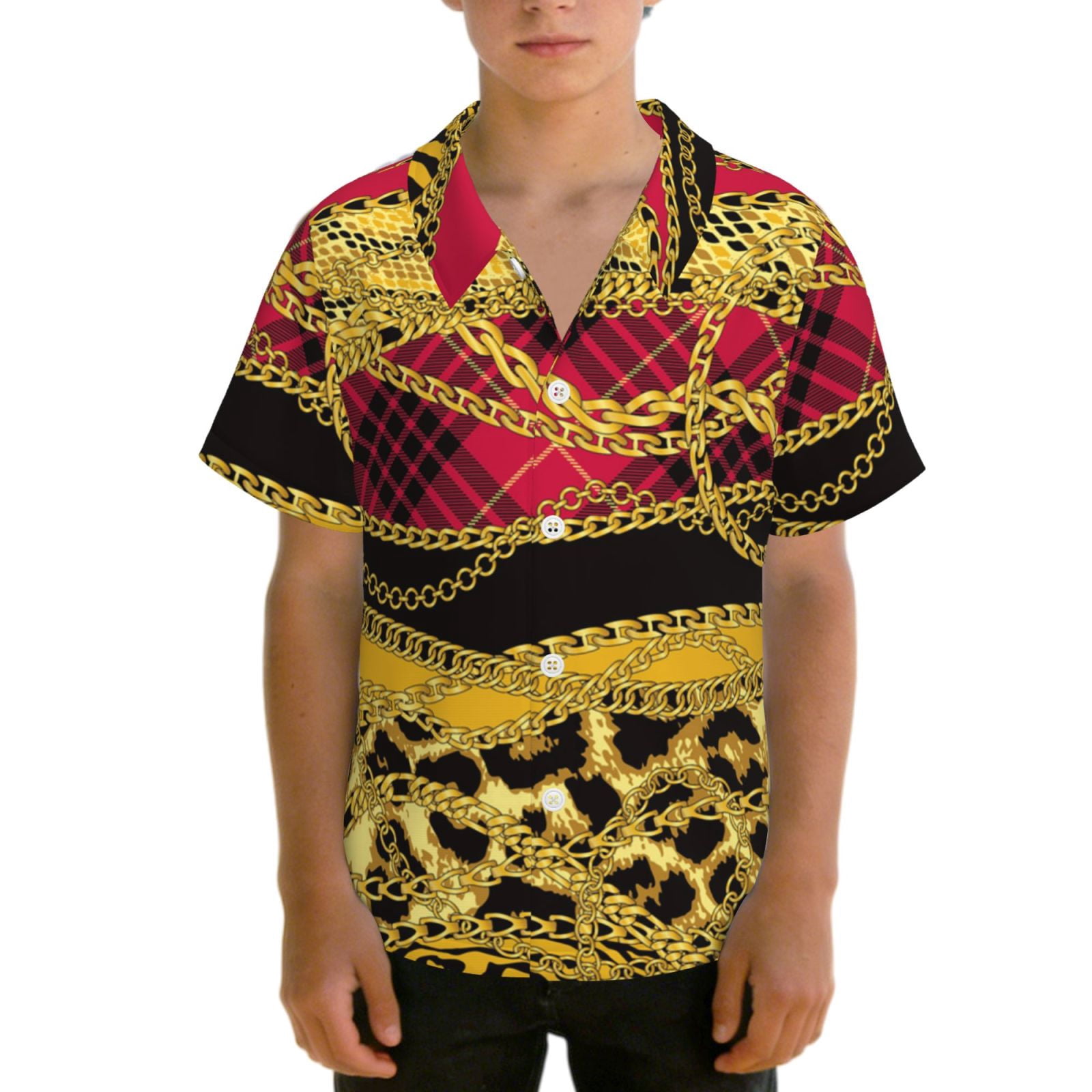 Boys' Short Sleeve Hawaiian Shirt Button Down Beach Tops Summer for ...