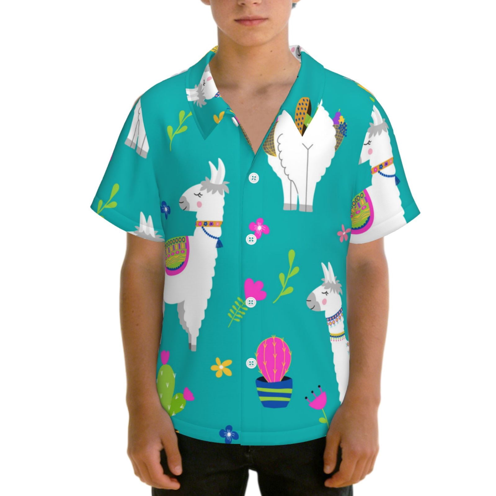 Boys' Short Sleeve Hawaiian Shirt Button Down Beach Tops Summer for ...