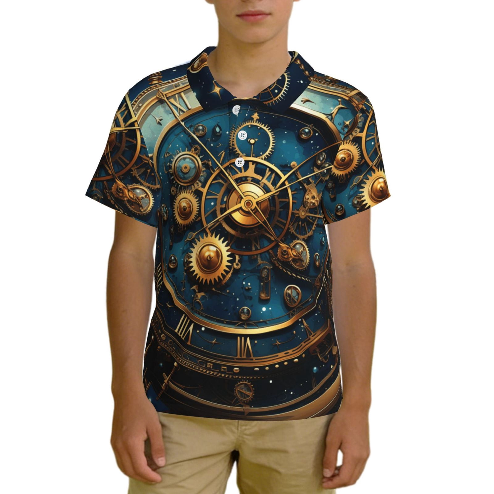 Boys Short Sleeve Polo Shirt Top Kids Casual Breathable Golf Top ...