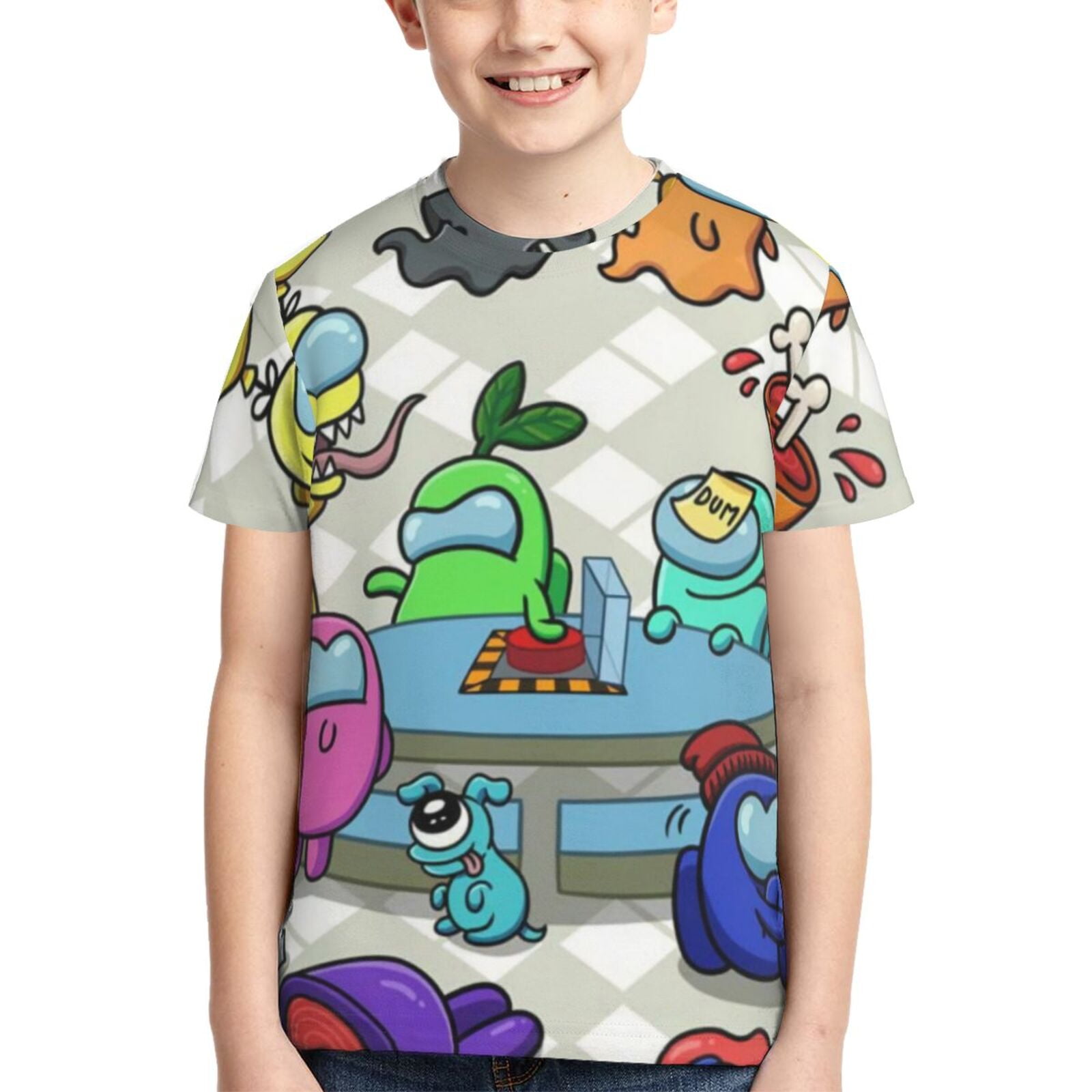 Boys' Short Sleeve T-Shirt,Gaming Among-Us Imposter Crewmate Tshirts 3D ...