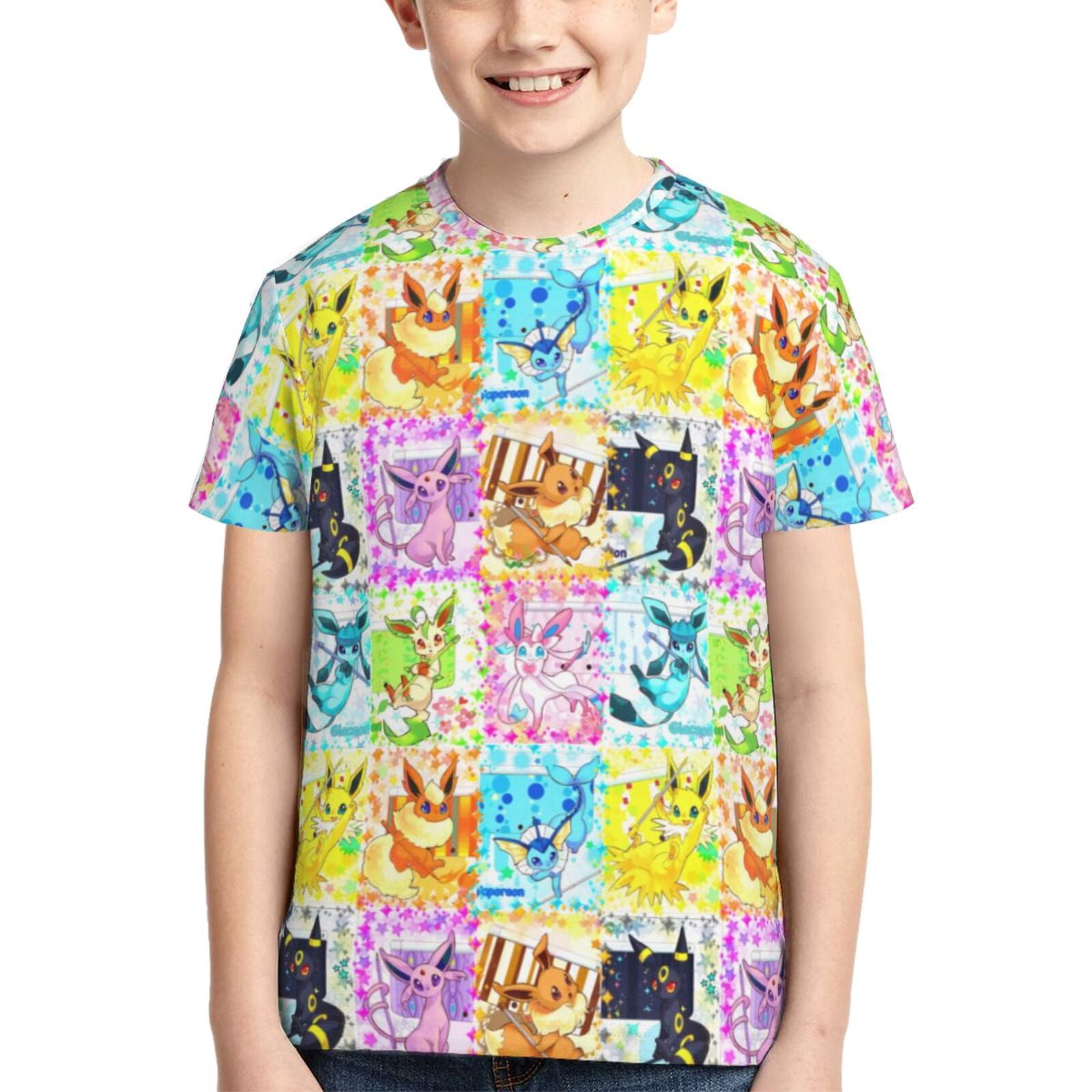 Boys' Short Sleeve T-Shirt,Pokémon Pikachu Eevee evolutions Tshirts 3D ...