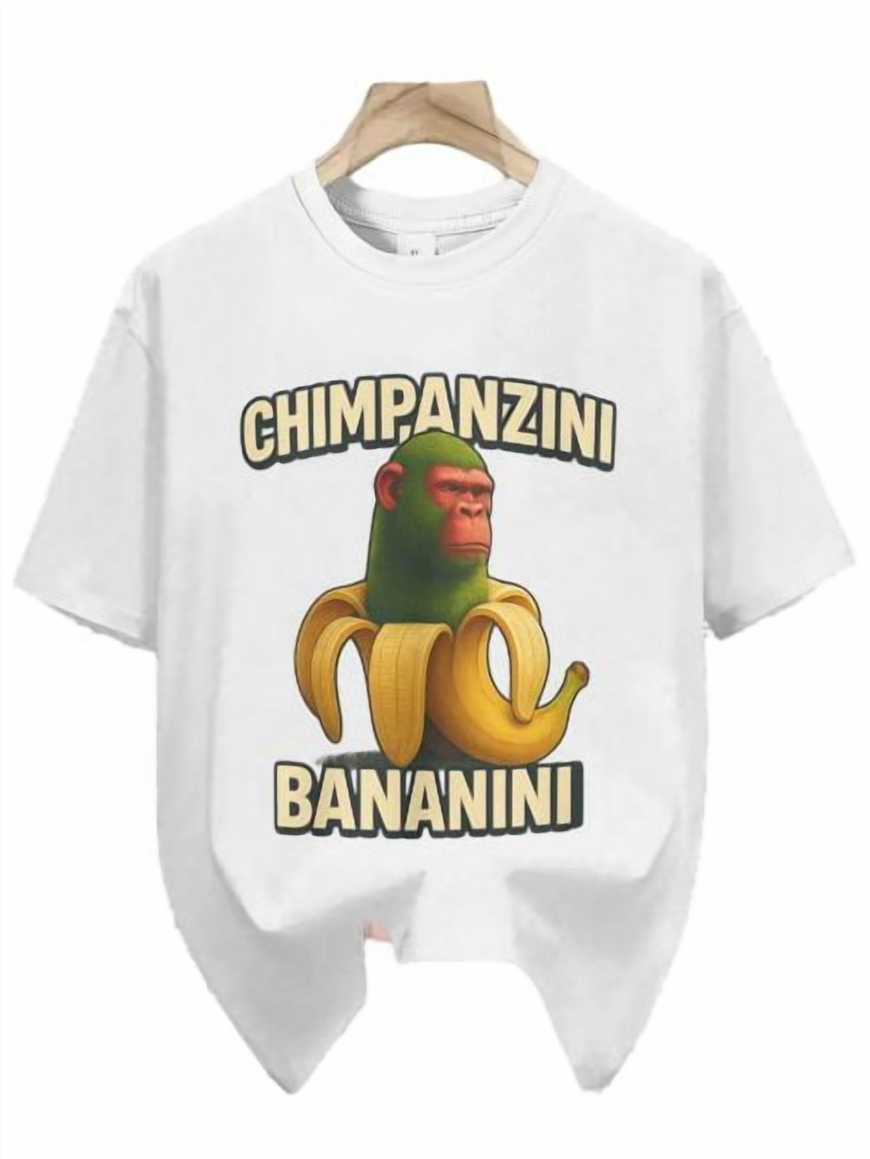Boys' Short Sleeve Tee: "CHIMPANZINI BANANINI" Whimsical Monkey Banana ...