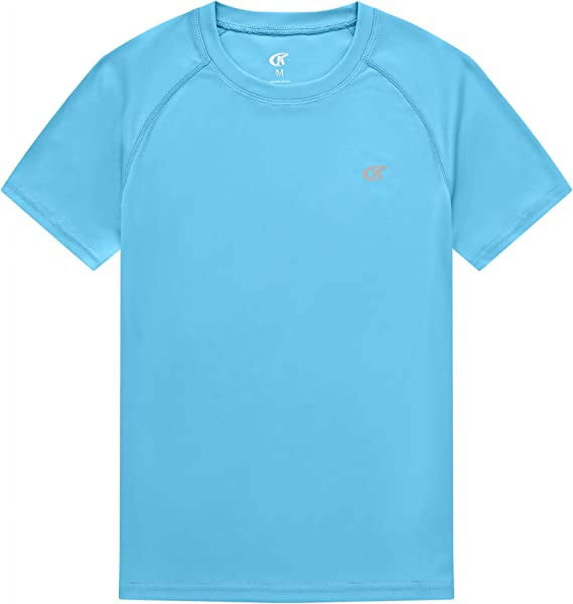 NEIKU Boys Short Sleeve UPF 50+ Rashguard Swim Shirt, Quick Dry, 7 ...