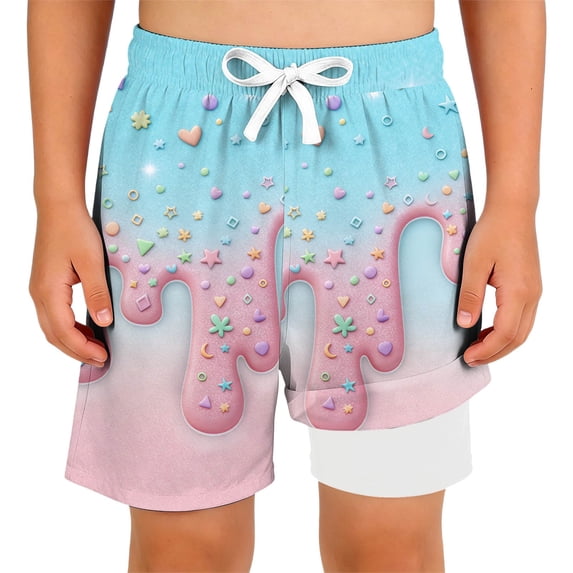 Boys Shorts 2 Boys Shorts Double Layer Swim Trunks For Kids Beach ...