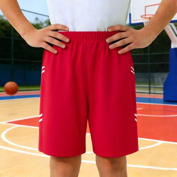 Boys Shorts Athletic Training Basketball Running Mesh Gym Workout Kids ...